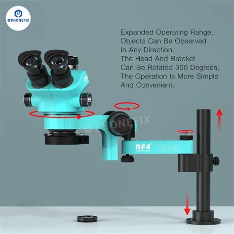 Rf4 Rf7050pro Fo19 Trinocular Stereo Microscope With Folding Swing Arm