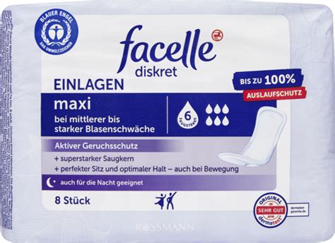 Facelle Diskret Hygiene Einlagen Maxi Nachtschutz Von Rossmann Ansehen