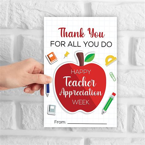 Teacher Appreciation Card Teacher Appreciation T Card Bulk Teachers