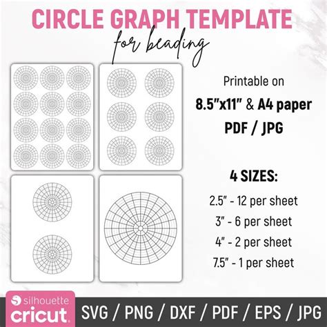 Circle Graph Template Bead Graph Paper Beading Pattern Polar Graph