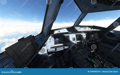 The Captains Seat In The Cockpit Of The Airbus A320 Neo Stock