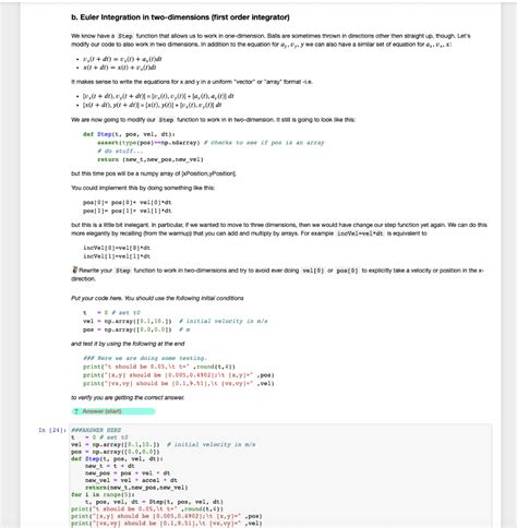 Solved Exercise 1 Euler Integration List Of