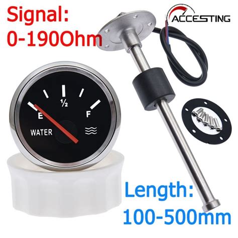52MM Water Level Gauge With 100 500MM Water Level Sensor 0 190ohm Water