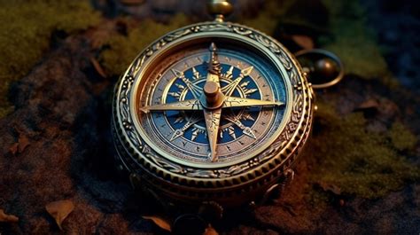 Premium Photo Compass On A Map With A Compass And A Compass