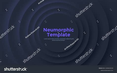 neumorphic background backdrop round concentric elements stock vector