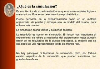Investigación de Operaciones II Simulación PPT