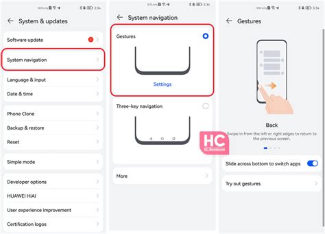 Huawei EMUI Navigation Gestures Huawei Central