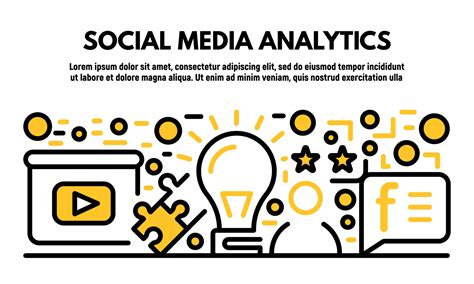 Social Media Analytics Banner Outline Style 8858264 Vector Art At Vecteezy