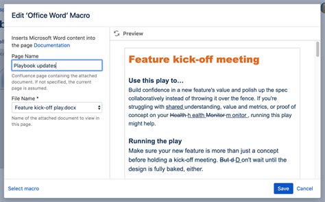 Office Word Macro Confluence Data Center 100 Atlassian Documentation