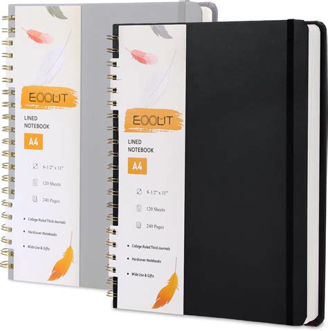 Eoout 2 Pack A4 Spiral Journal Notebook 85 X 11