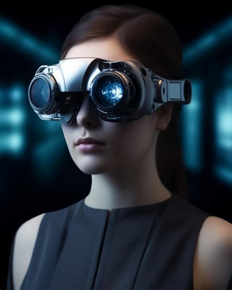 Premium Ai Image A Woman Wearing A Pair Of Futuristic Glasses With A