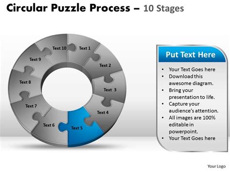 10 Components Circular Diagram Puzzle Process 6 Presentation Graphics Presentation