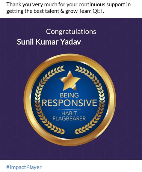 Sunil Yadav On Linkedin Beingresponsive Unitaward Thanksteam