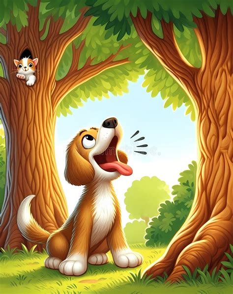 Barking Up The Wrong Tree Stock Illustration Illustration Of