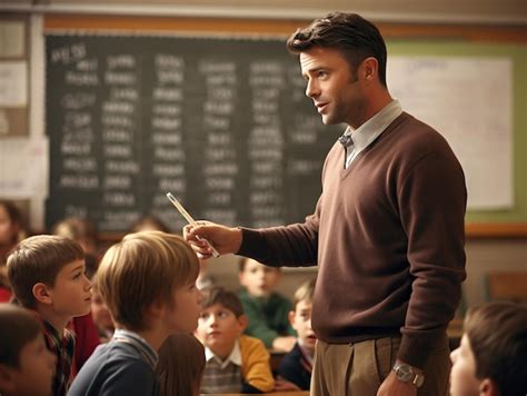 Premium Photo Male Maths Teacher Conducting Lesson In Classroom