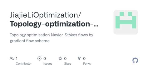 github jiajielioptimization topology optimization navier stokes flows
