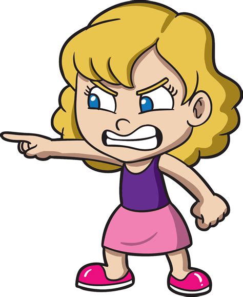 Download Angry Cartoon Girl Pointing