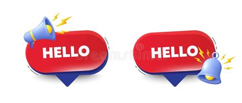 Hello Welcome Tag Hi Invitation Offer Red Speech Bubbles Vector