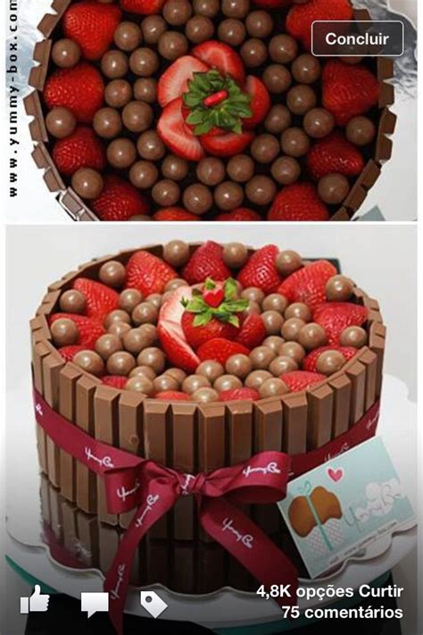 Bolo Kit Kat Morangos E Delícias De Chocolate Bolo Kit Kat Queques Bolo De Kit Kat