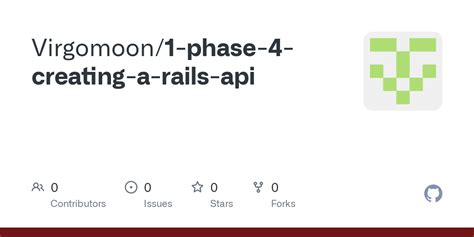 GitHub Virgomoon 1 Phase 4 Creating A Rails Api