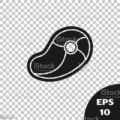 투명 한 배경에 격리 된 검은 스테이크 고기 아이콘입니다 벡터 일러스트레이션 고기에 대한 스톡 벡터 아트 및 기타 이미지 고기 굽기 돼지고기 Istock