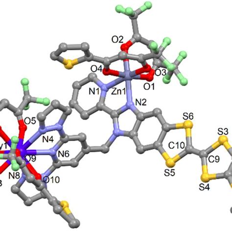 Molecular Structure Of 11 Hydrogen Atoms And Solvent Molecules Of
