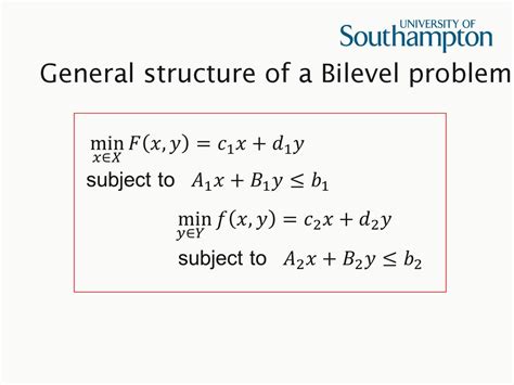 Solution methods for bilevel optimization презентация онлайн
