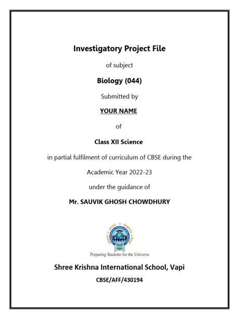 Certificate For Investigatory Project Pdf