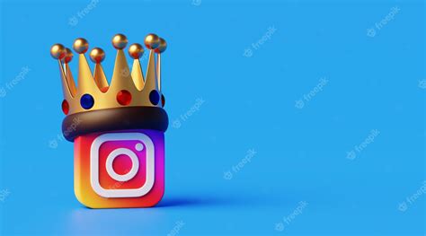 Premium Photo Instagram Logo With A Crown Set For Being The Best