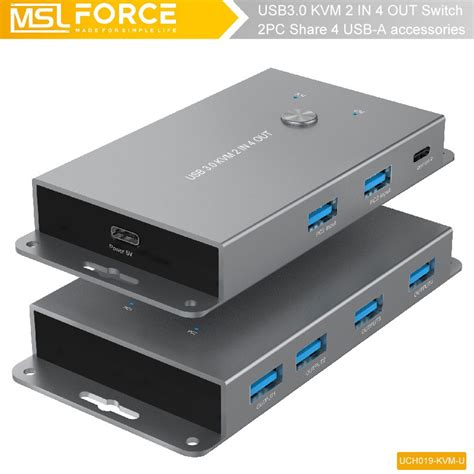 Usb30 Kvm 선택기 4포트 Kvm 스위치 Usb 주변 장치 전환기 상자 공장 제조업체 공급업체 중국 도매 대량 Shenzhen Mslforce