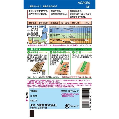 キャベツ・おきなsp 180粒 【野菜種子】 【タキイ種苗】【早生キャベツ】【キャベツの種】 吉谷農芸yahoo店 通販