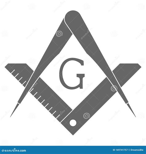 Vector Icon With Masonic Square And Compasses Stock Vector