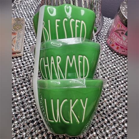 Rae Dunn Kitchen Rae Dunn St Patricks Day Shamrock Bowls 3 Count