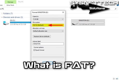 what is fat file allocation table definition and types