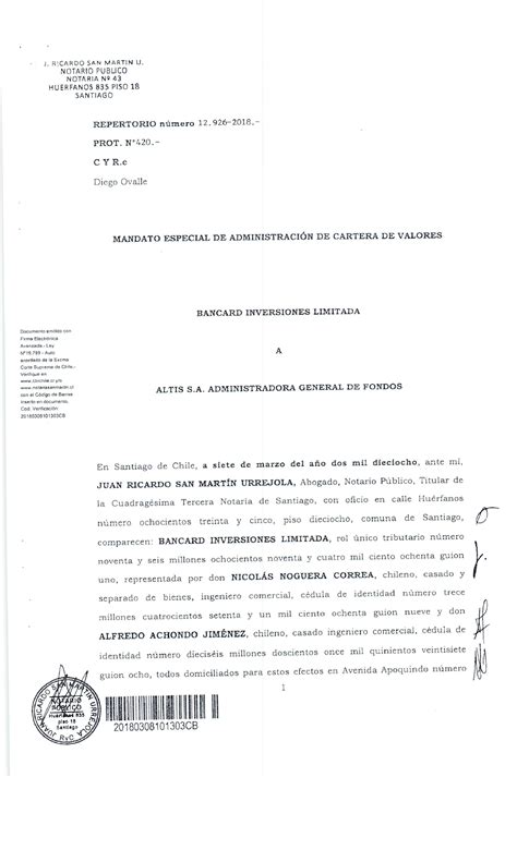 Mandato Especial BIL Altis Con Anexos Derecho Civil VII Studocu