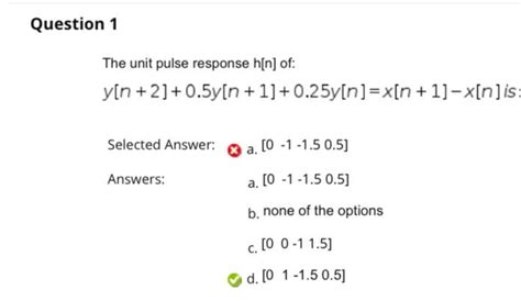 Solved The Unit Pulse Response H N Of