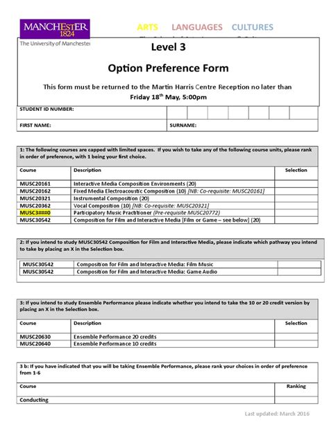 Level 3 Cus Form 2018 Pdf Performing Arts Entertainment