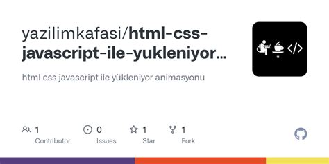 GitHub Yazilimkafasi Html Css Javascript Ile Yukleniyor Animasyonu