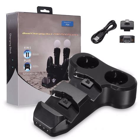New Led Dual Usb Quad Controller Charger Charging Stand Station Dock