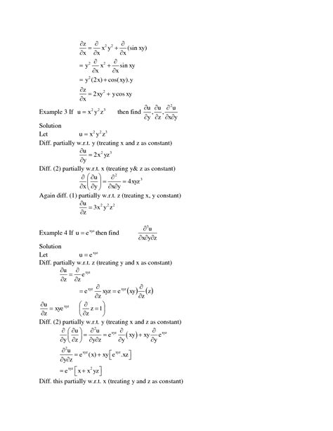 Solution Partial Differntiation Examples Studypool