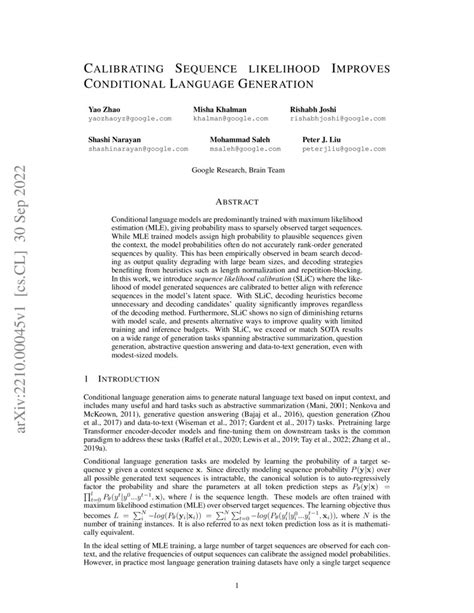 Calibrating Sequence Likelihood Improves Conditional Language