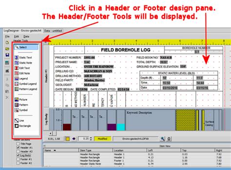 Header Footer Item Summary