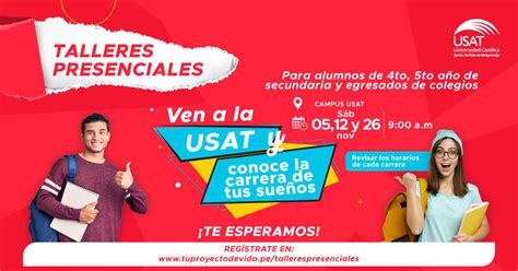 Descubre la carrera de tus sueños en los talleres presenciales USAT
