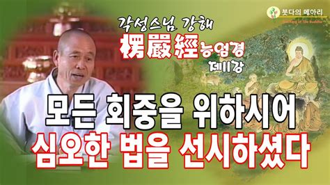 각성스님 강해 능엄경 제11강 모든 회중을 위하시어 심오한 법을 선시하셨다 YouTube