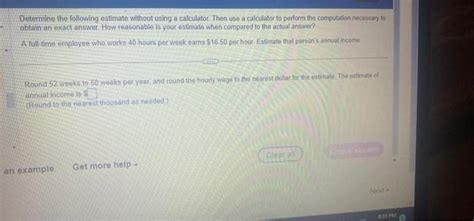 solved determine the following estimate without using a