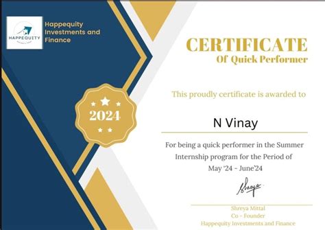 Vinay N On Linkedin Internship Marketing Investment Earlybird Careergrowth Gratitude