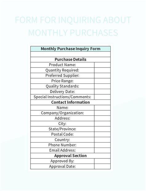 Free Purchase Inquiry Quote Templates For Google Sheets And Microsoft Excel Slidesdocs
