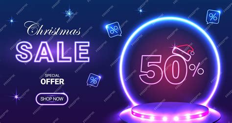 Premium Vector Special Offer Neon 50 Off Sale Banner Sign Board