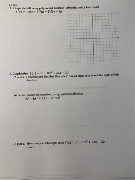Solved Pts Graph The Following Polynomial Function Chegg