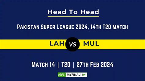 Lah Vs Mul Head To Head Player Records And Player Battle Top Batsmen